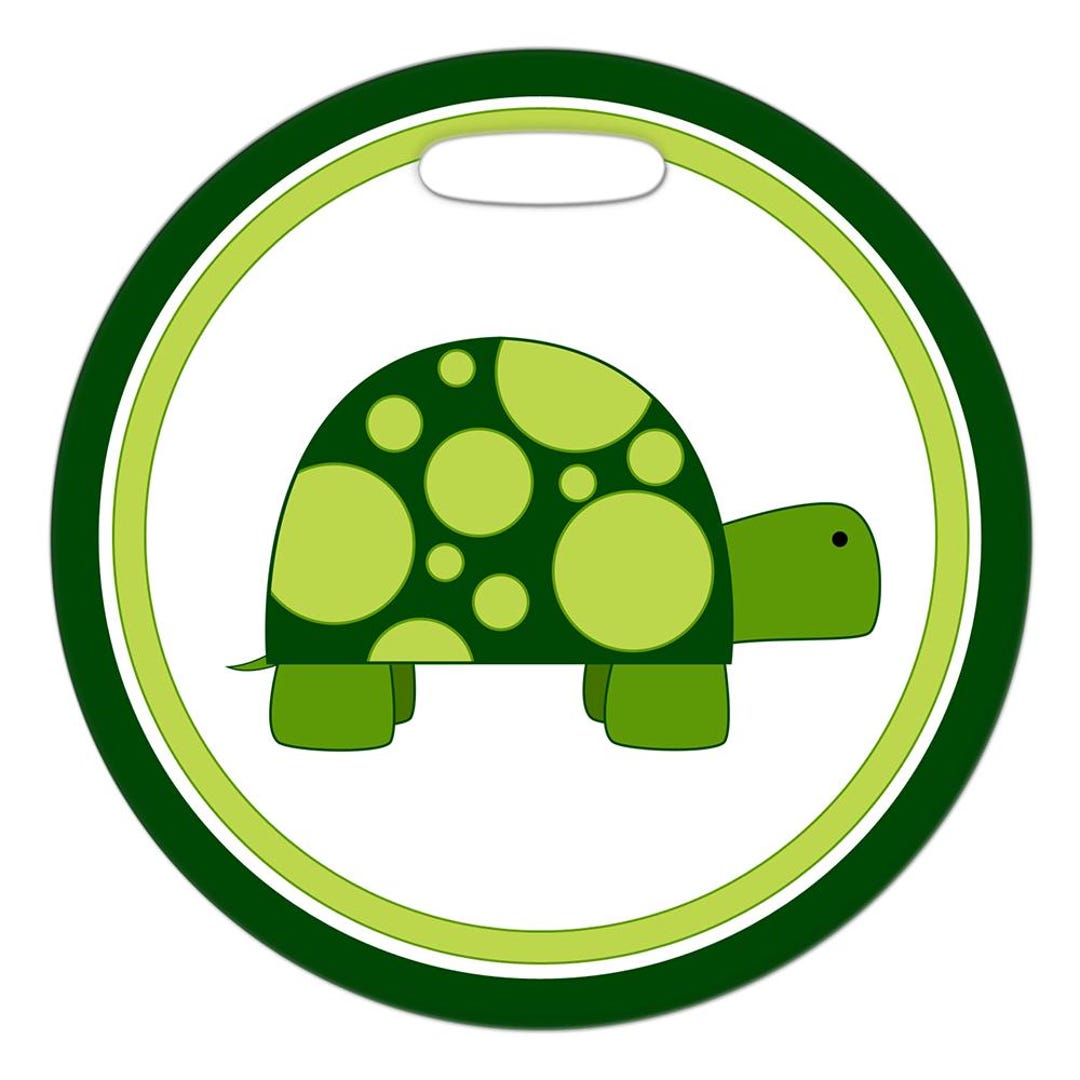 Luggage Tag - Cute Little Turtle - 4 Inch Round Plastic Bag Tag - Etsy