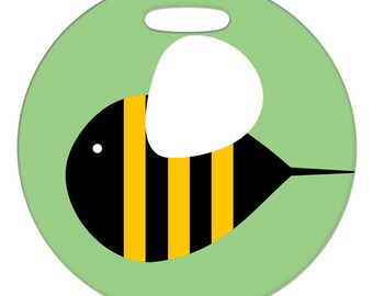 Luggage Tag Bee Round Large Plastic Bag Tag | Etsy