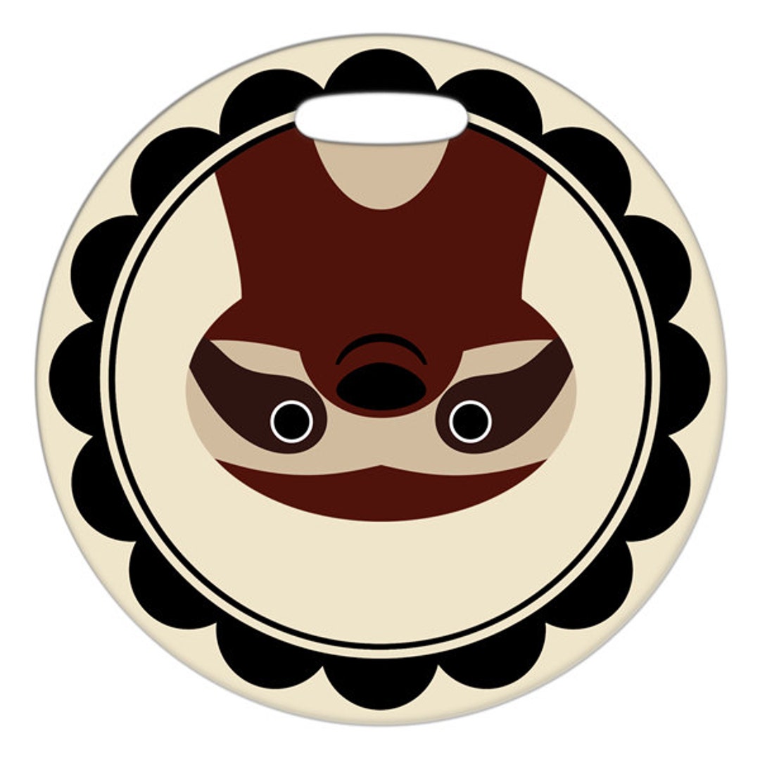 Luggage Tag Sloth 2.5 Inch or 4 Inch Round Large Plastic Bag Tag - Etsy