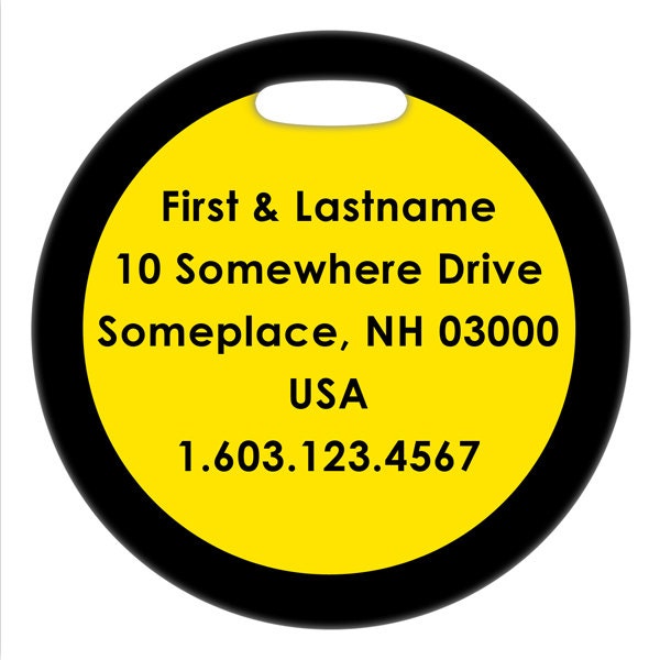 Luggage Tag Full Moon Owl 2.5 Inch or 4 Inch Round Large - Etsy