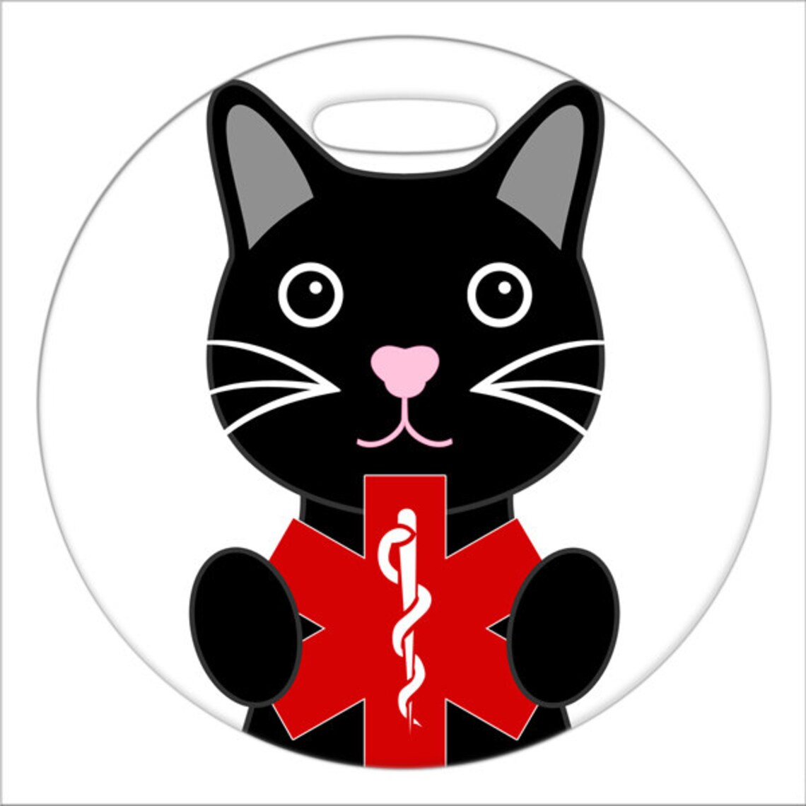 Cat With Medical Symbol 4 Inch or 2.5 Inch Round Plastic Bag - Etsy New ...