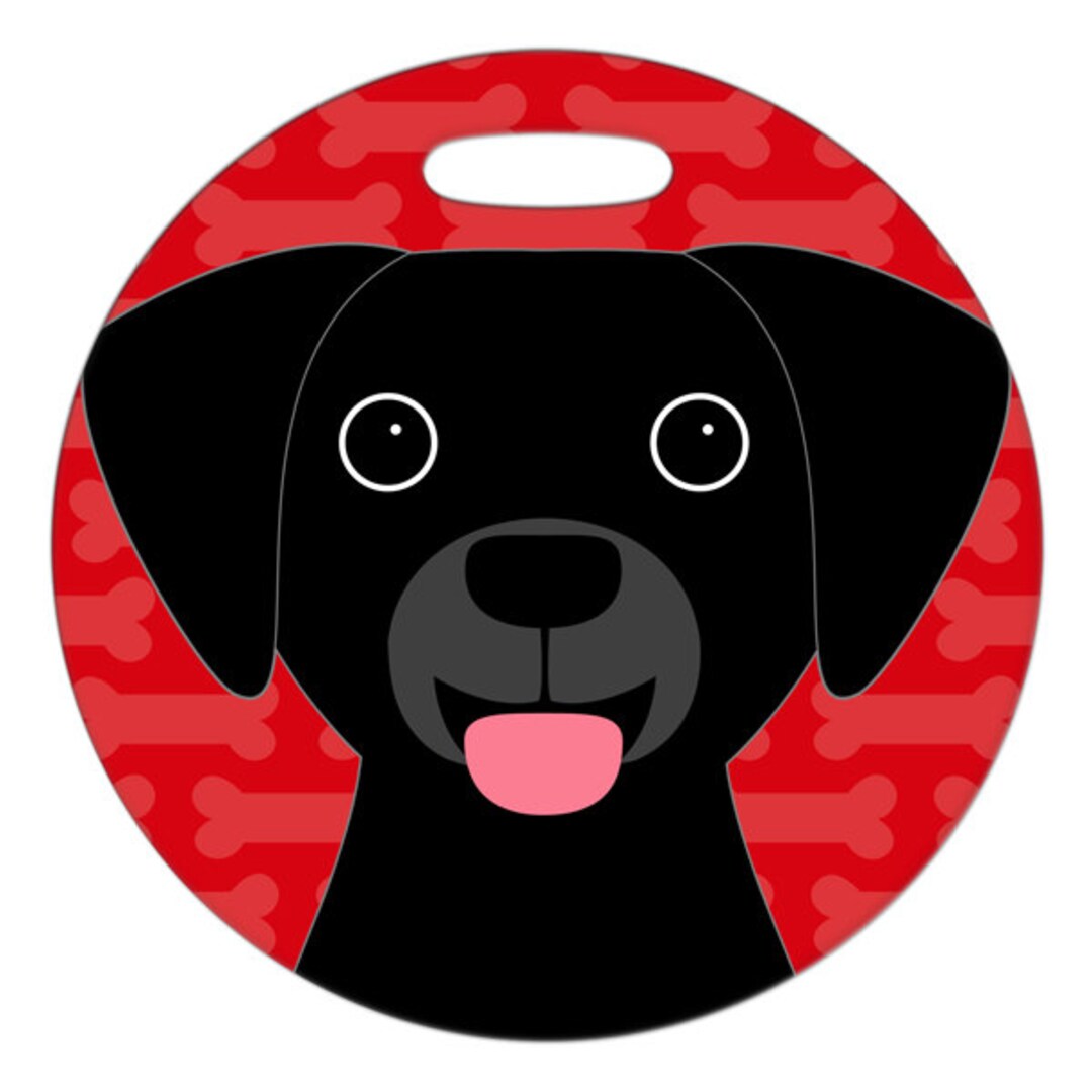 Luggage Tag Black Lab Round Plastic Bag Tag - Etsy