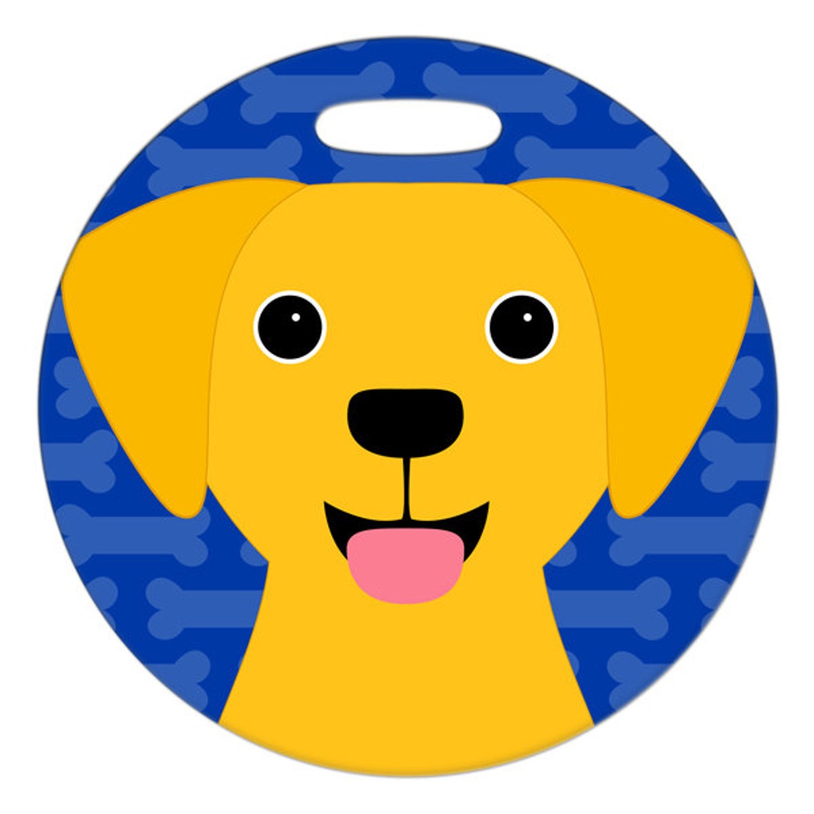 Luggage Tag Yellow Lab Round Plastic Bag Tag - Etsy