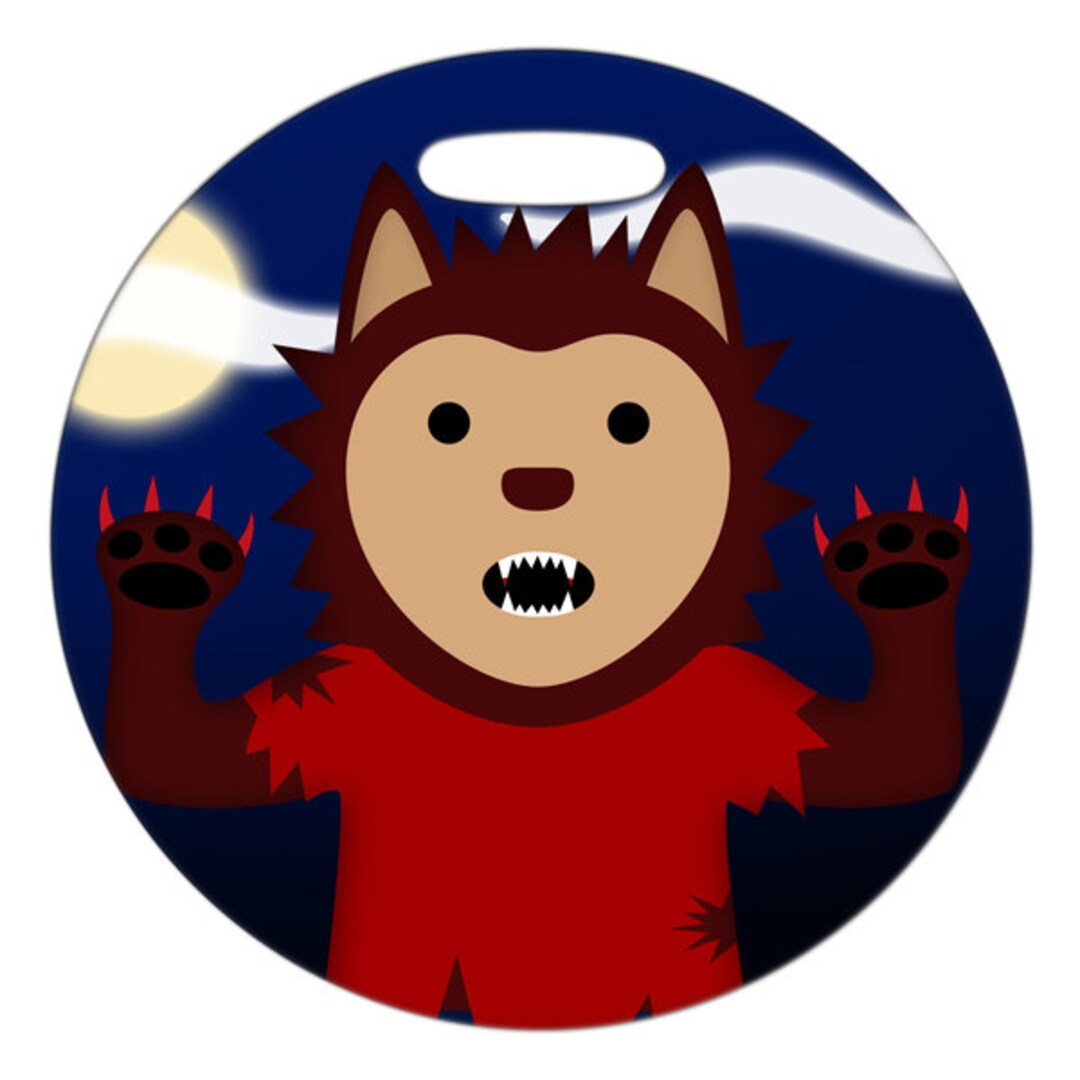 Luggage Tag Werewolf 2.5 Inch or 4 Inch Round Plastic Tag - Etsy