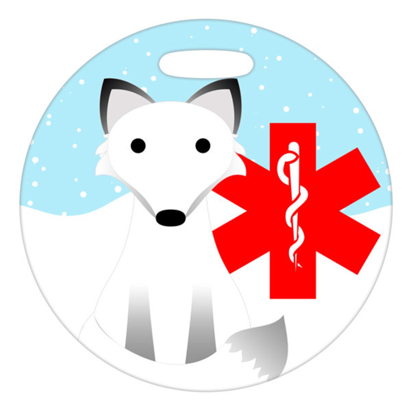 Fox with Medical Symbol 4 Inch or 2.5 Inch Round Plastic | Etsy