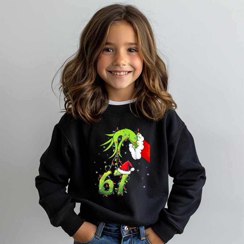 Kids Girl Grinch Jumper - Etsy