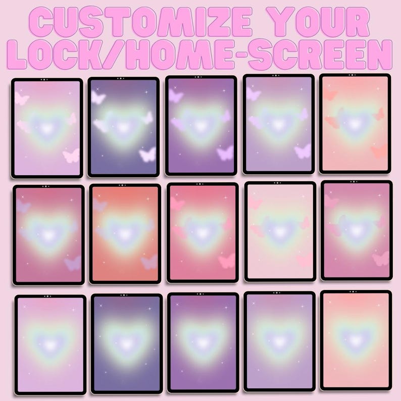 Pastel Aura Wallpapers for iPad and iPhone – Digital Lock Screen Bundle ...
