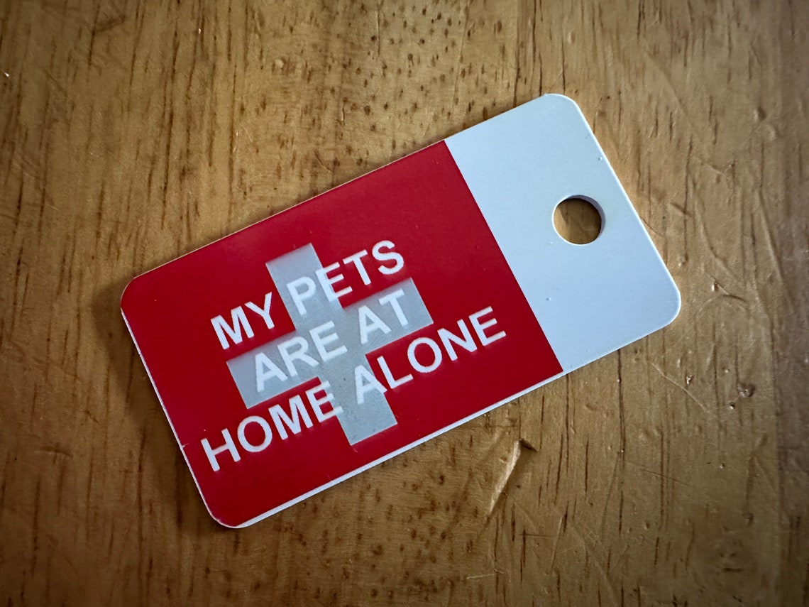 Pets Home Alone Emergency Card - Etsy