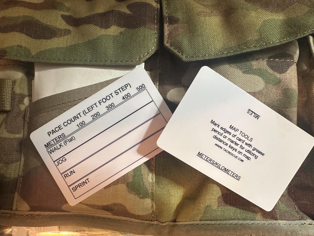 Pace Counting and Map Distance Reference Card. Set of 2 Identical Cards ...