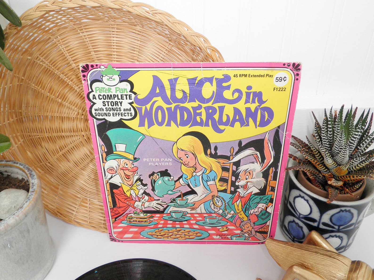 Vintage Alice in Wonderland Peter Pan 45 RPM Children's Vinyl Record ...