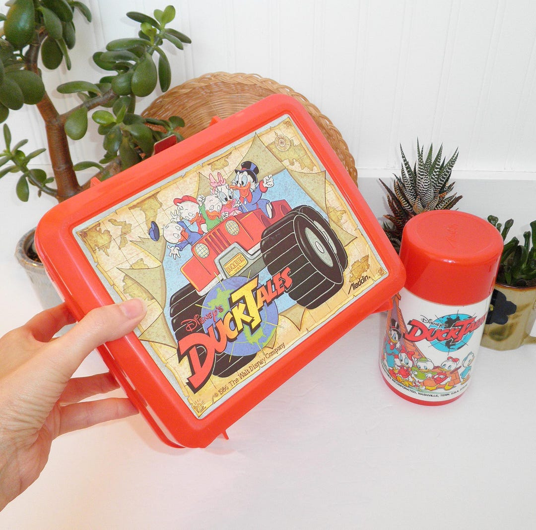 Vintage 1986 Aladdin DUCKTALES Red Plastic Lunchbox & Thermos With ...
