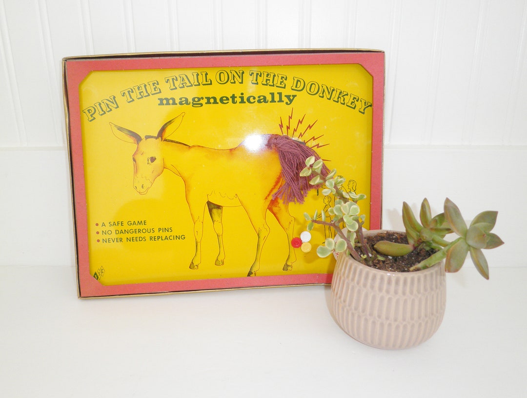 Vintage NSC Pin the Tail on the Donkey Magnetically Mid Century 1950s ...