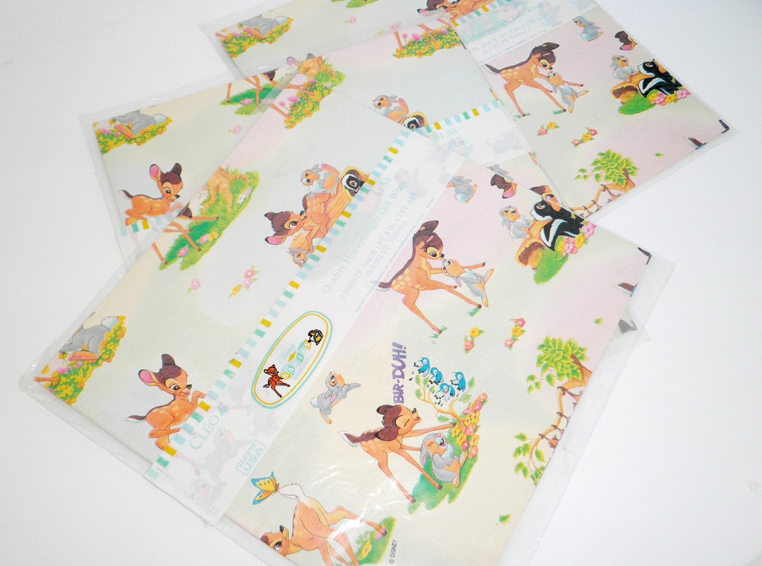 Vintage Disney Babies BAMBI Collection Heavyweight Wrapping Paper CLEO ...