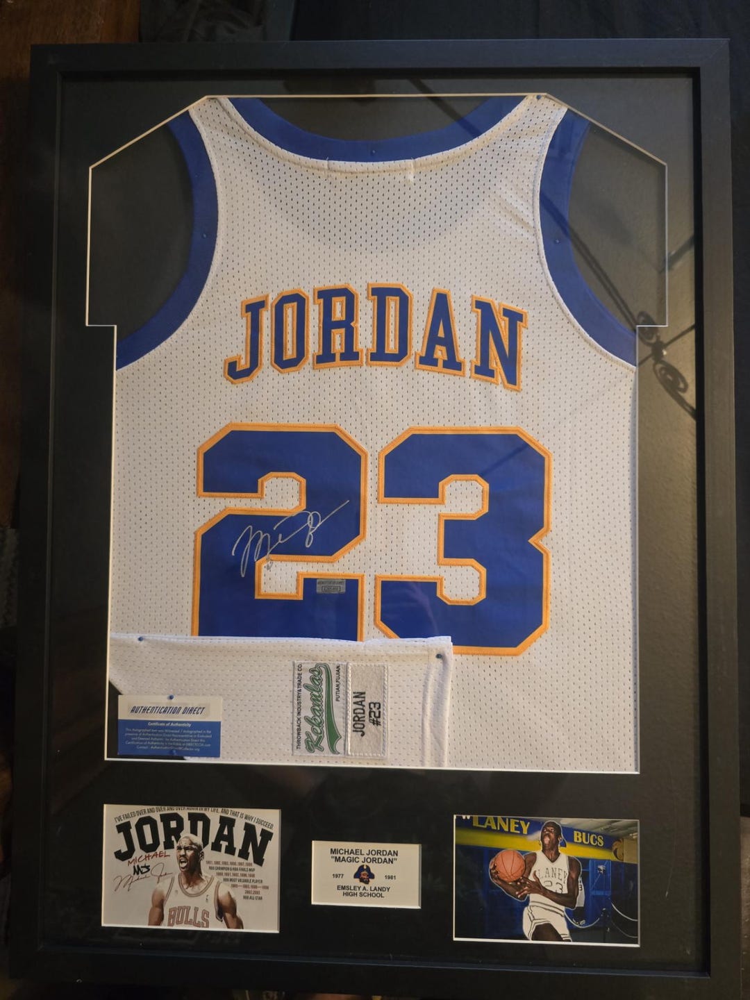 Michael Jordan #23 Chicago Bulls Framed Signed Emsley A. LANEY HIGH ...