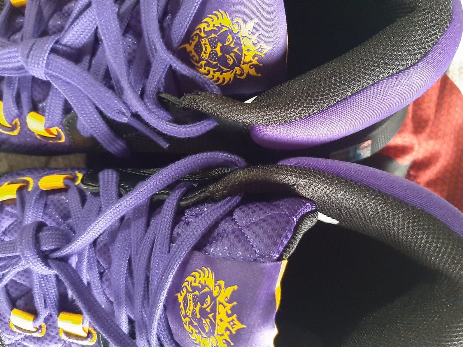 Lebron James 23 Los Angeles Lakers Signed Purple Gold NIKE RETRO SHOES ...