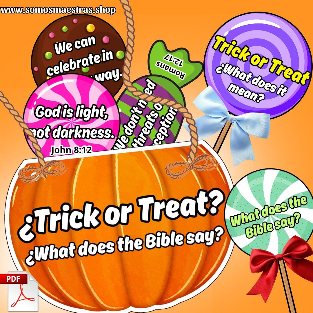 Biblical Trick or Treat for Kids – Christian Lesson With Crafts, No to ...