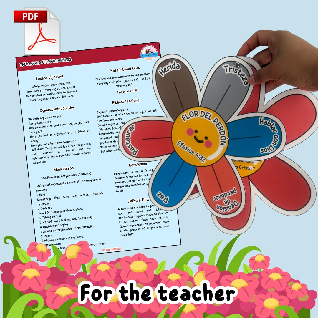 Printable Sunday School Coloring Activity With Forgiveness Flower ...