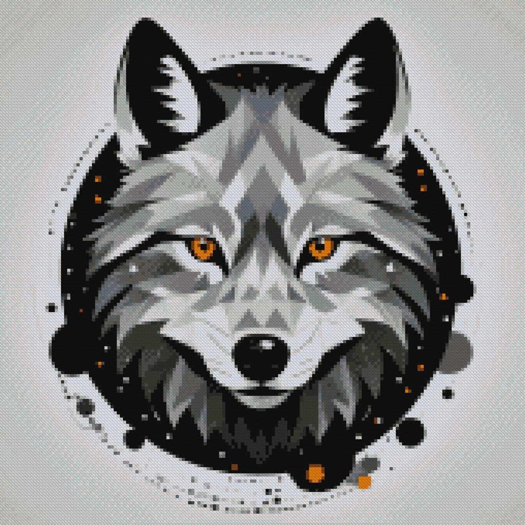 Wolf Predator Head Cross Stitch Pattern Stitches: 170 X 170 Hand ...