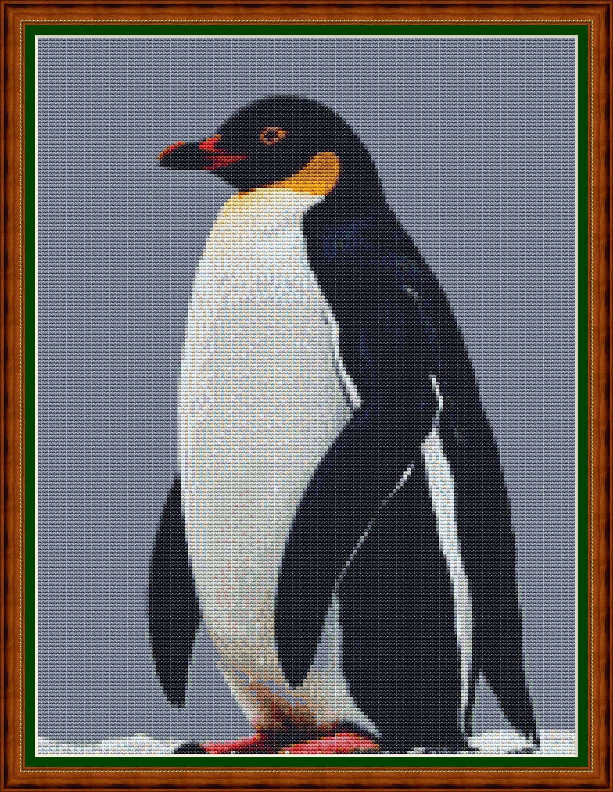 Emperor Penguin Cross Stitch Pattern: Bird Plumage Embroidery (PDF ...
