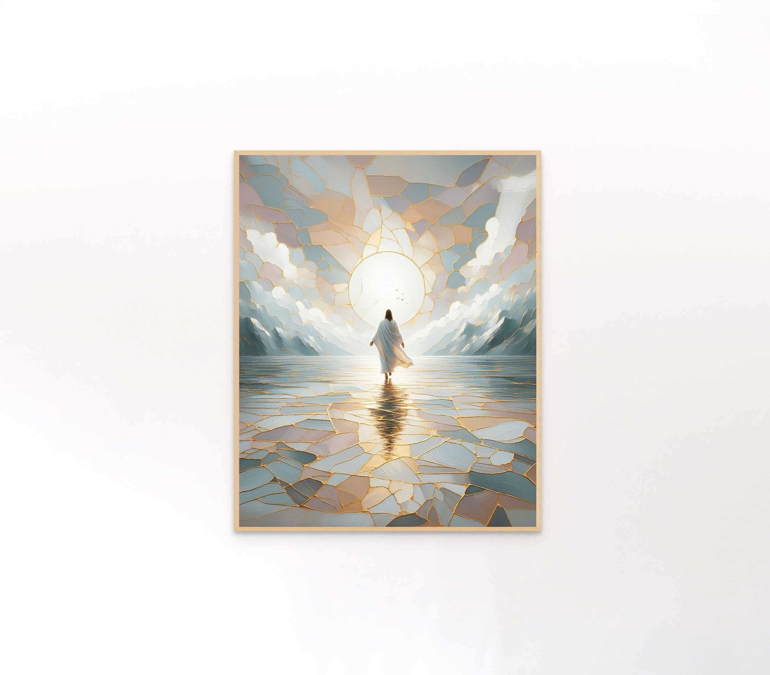 Jesus Walking on Water Kintsugi, Christian Art, Jesus Walk Art, Jesus ...