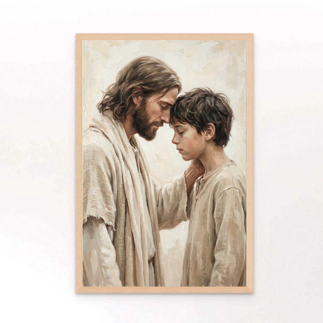 Close to Him, Christian Painting, Jesus With Boy, Jesus Painting, LDS ...