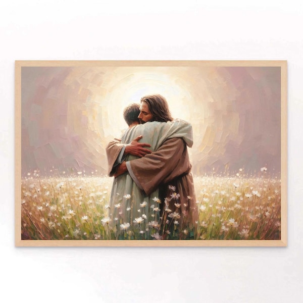 Jesus Hugging Man - Etsy