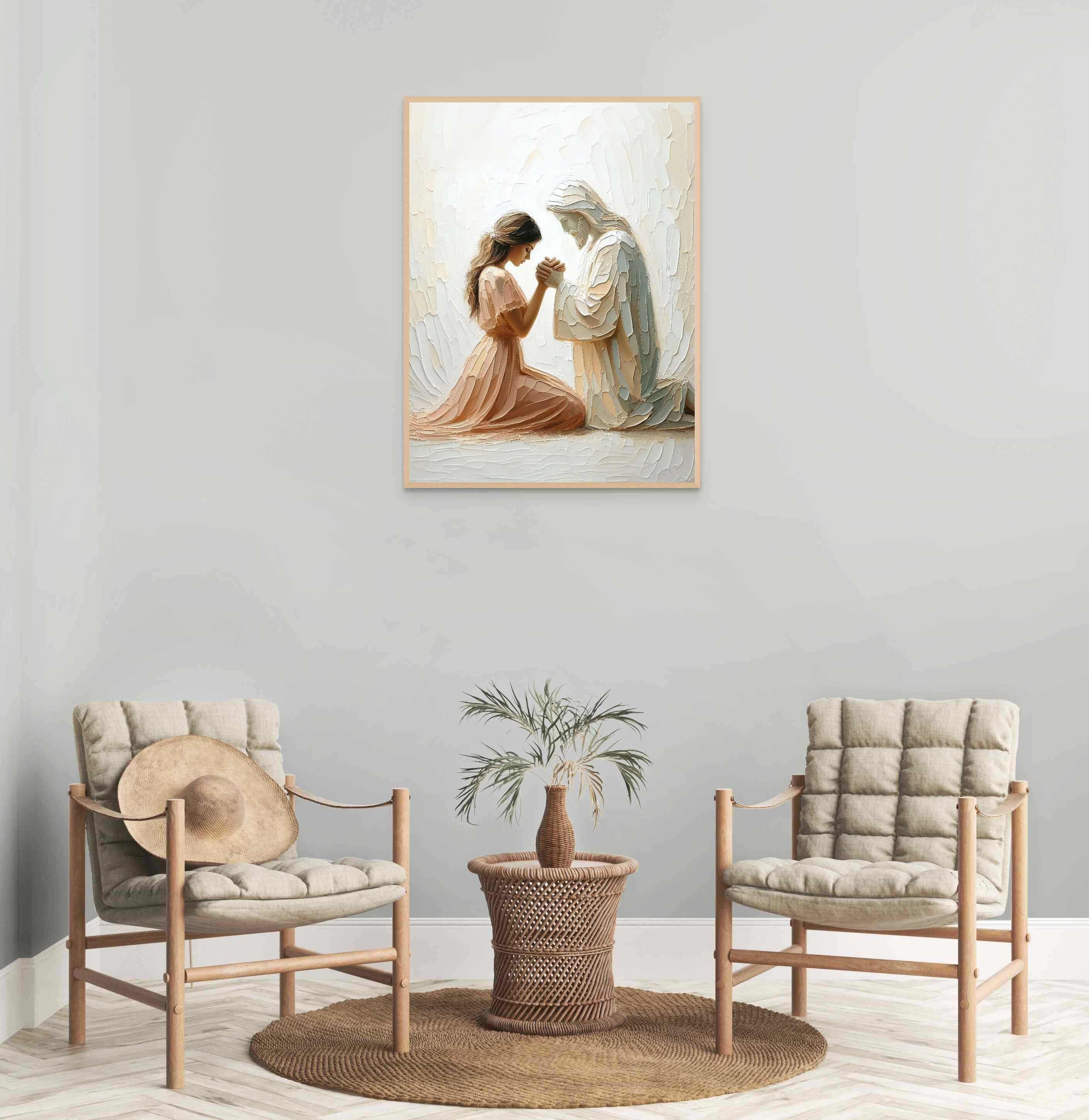 Prayers, Modern Christian Art, Jesus and Woman, Digital Jesus Painting ...
