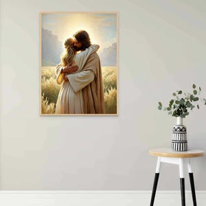 He Loves You | Christian Art Prints | Jesus Hugging Woman | Jesus ...
