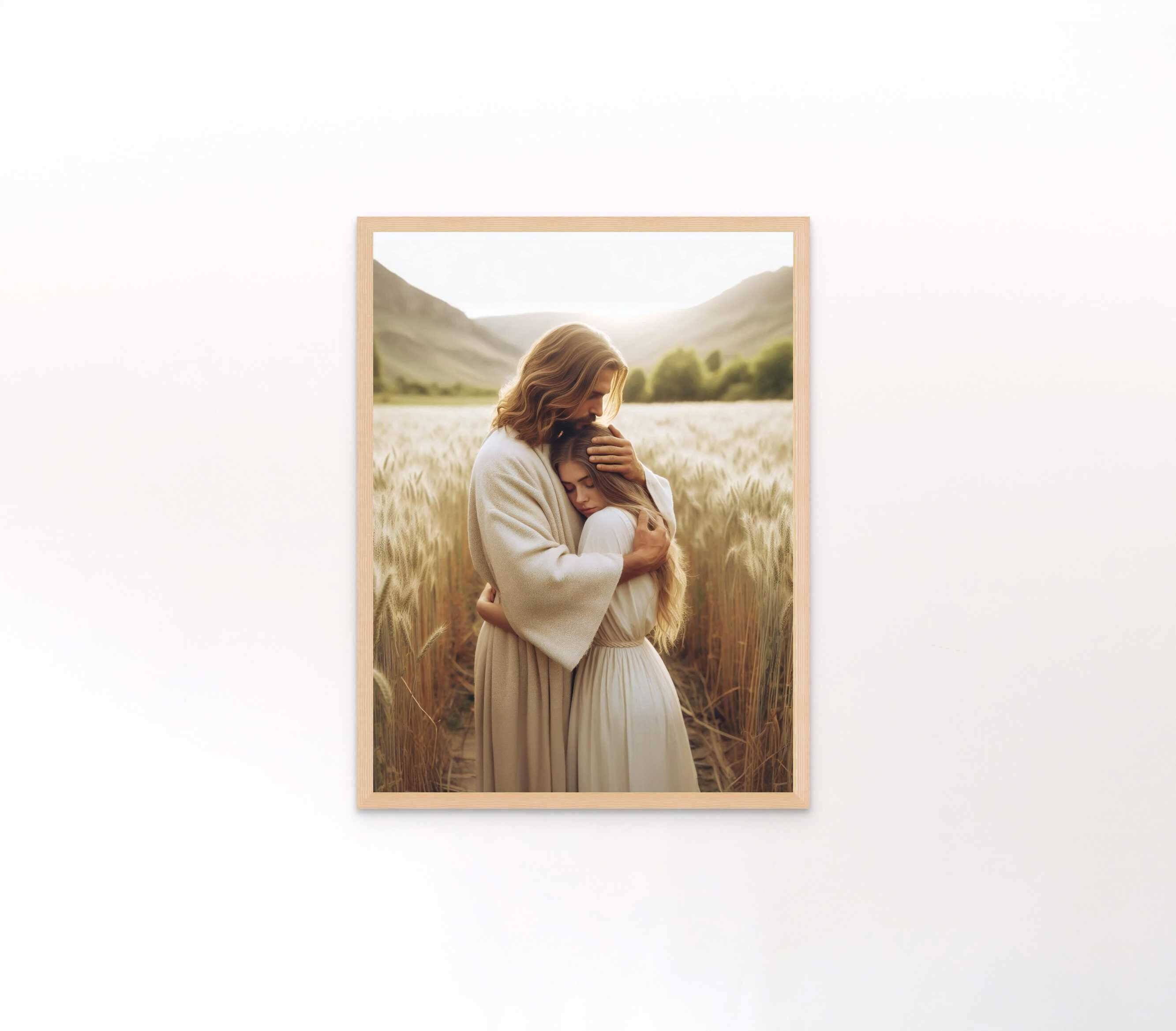 Jesus Hugging Woman, Digital Christian Art, Jesus Painting, LDS Art ...