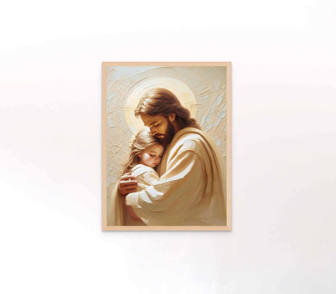 Love the Savior, Christian Wall Art, Jesus and Girl, Picture of Christ ...