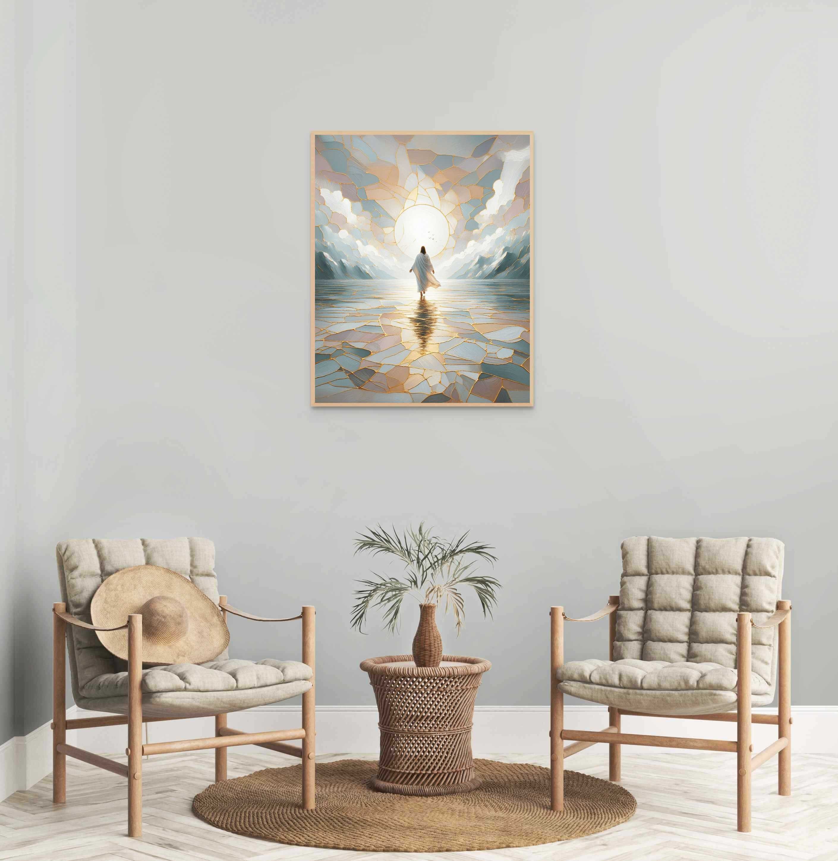 Jesus Walking on Water Kintsugi, Christian Art, Jesus Walk Art, Jesus ...