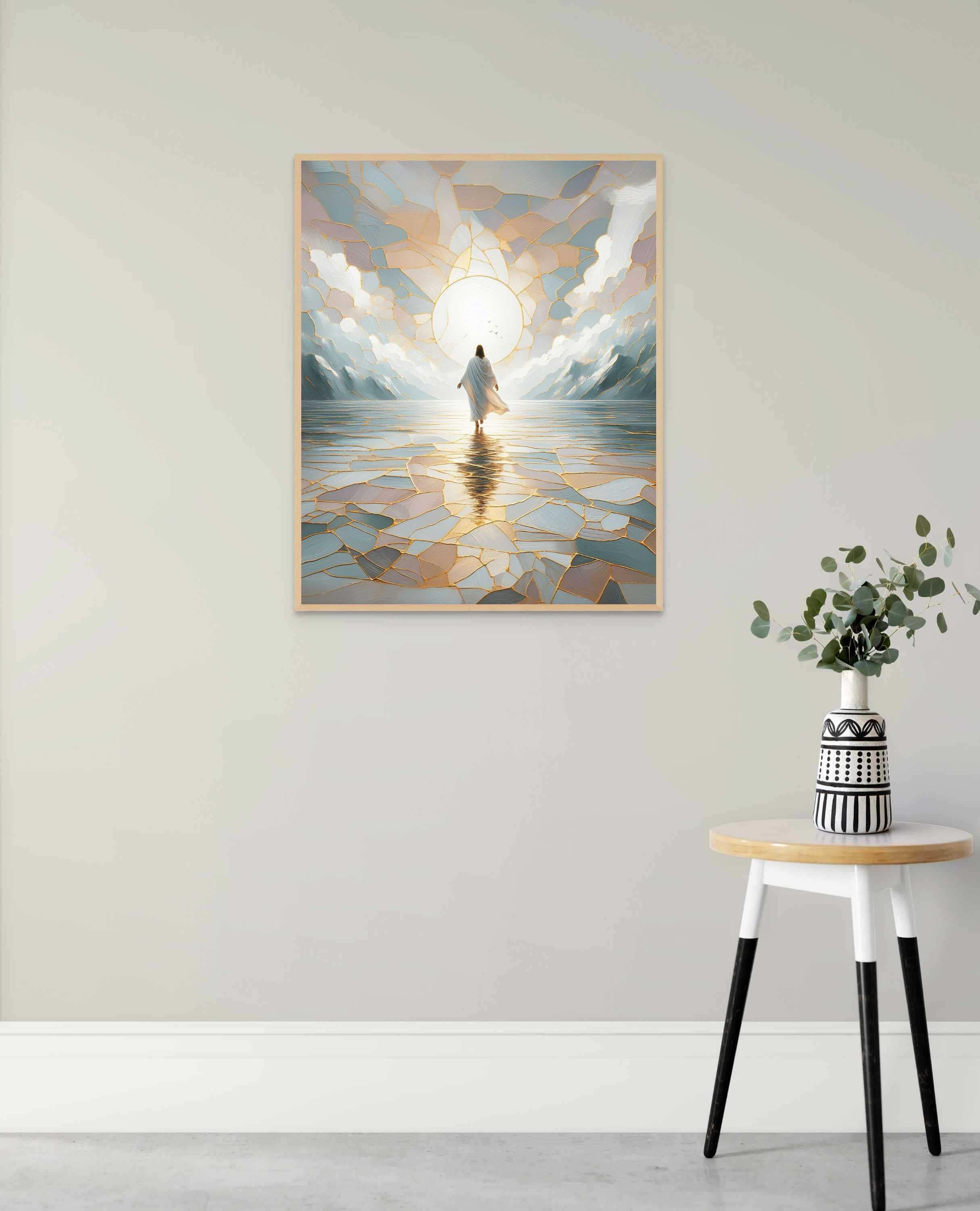 Jesus Walking on Water Kintsugi, Christian Art, Jesus Walk Art, Jesus ...