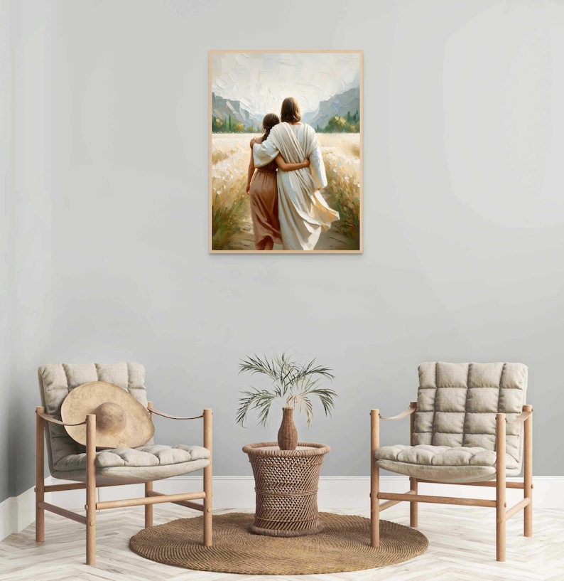 Journey Together, Christian Art, Jesus Walking With a Woman, Picture of ...