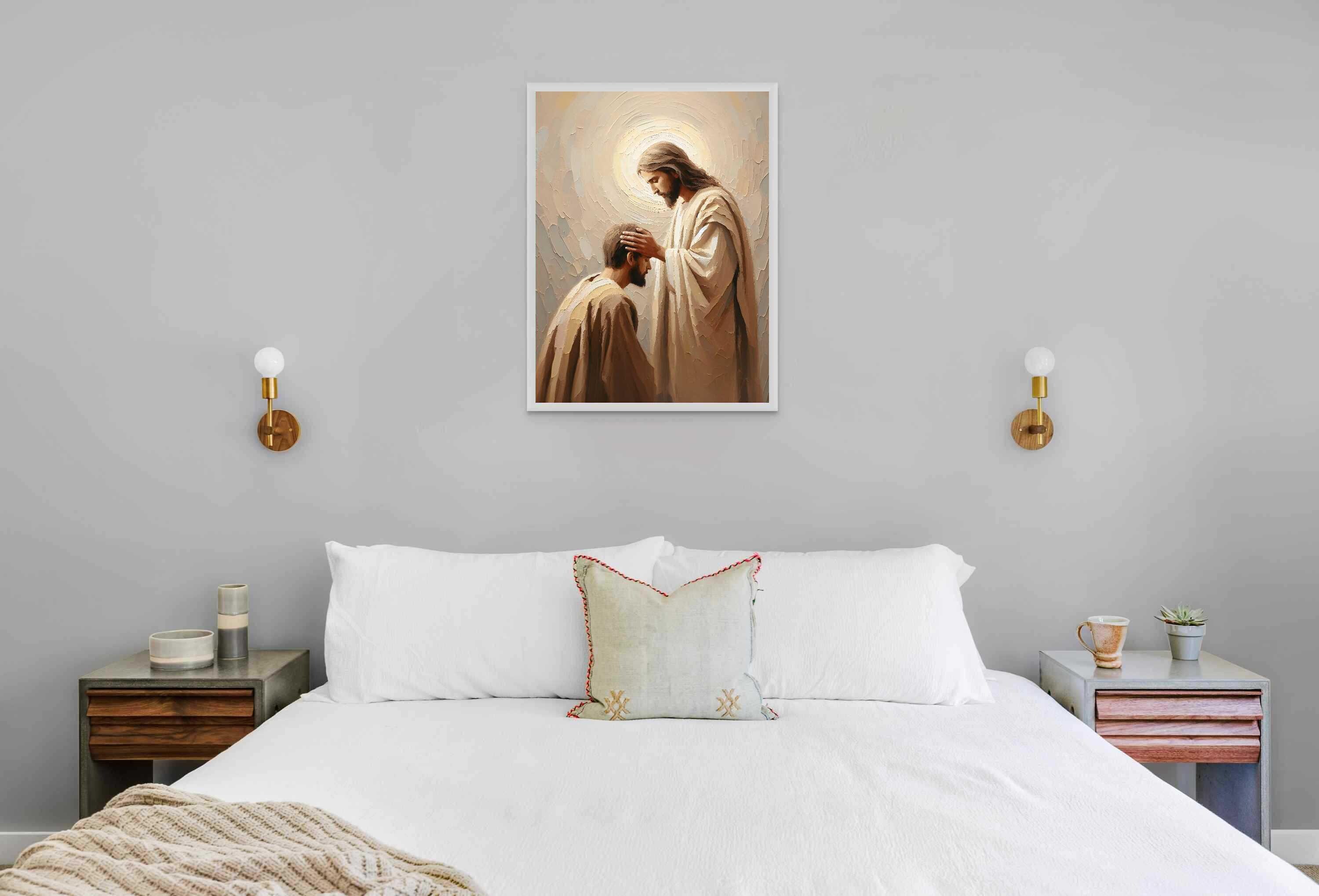 Holy Touch, Christian Wall Art, Jesus With Man, Jesus Portrait, LDS Art ...
