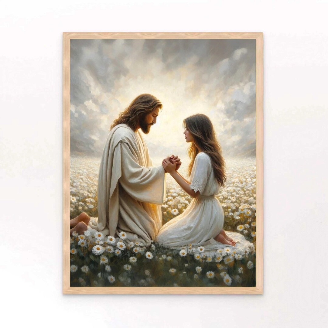 Peaceful Prayers | Christian Wall Art | Jesus With Girl | Christian ...