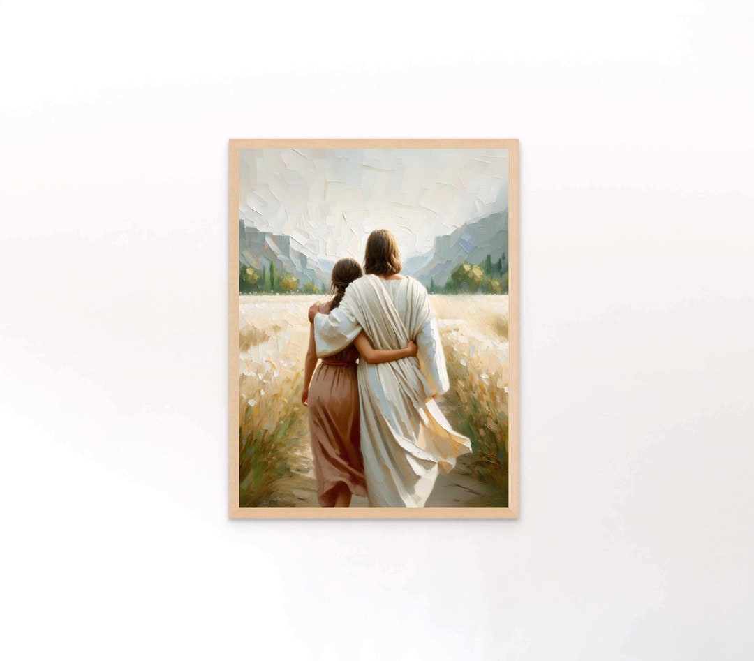 Journey Together, Christian Art, Jesus Walking With a Woman, Picture of ...