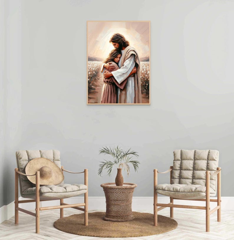 Hug of Mercy, Christian Painting, Jesus and Girl, Picture of Jesus ...