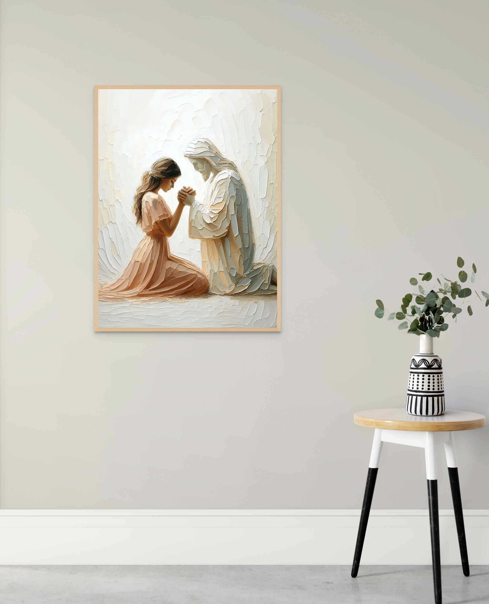 Prayers, Modern Christian Art, Jesus and Woman, Digital Jesus Painting ...