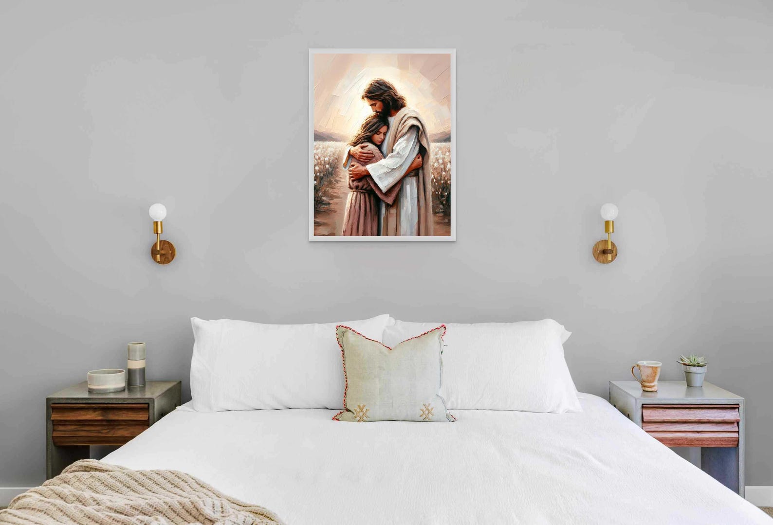 Hug of Mercy, Christian Painting, Jesus and Girl, Picture of Jesus ...