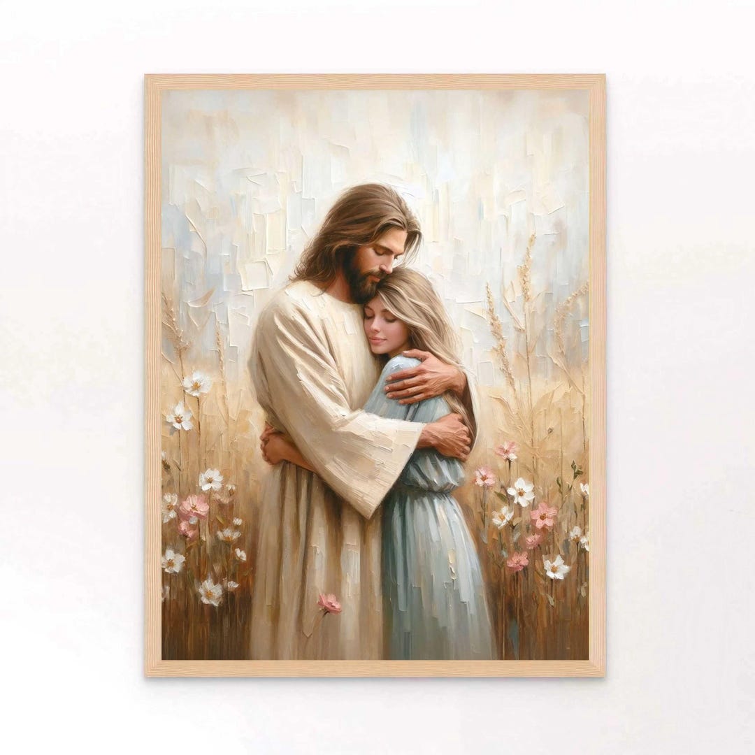 Loving Touch, Christian Wall Art, Jesus Hugging Girl, Jesus Art Prints ...