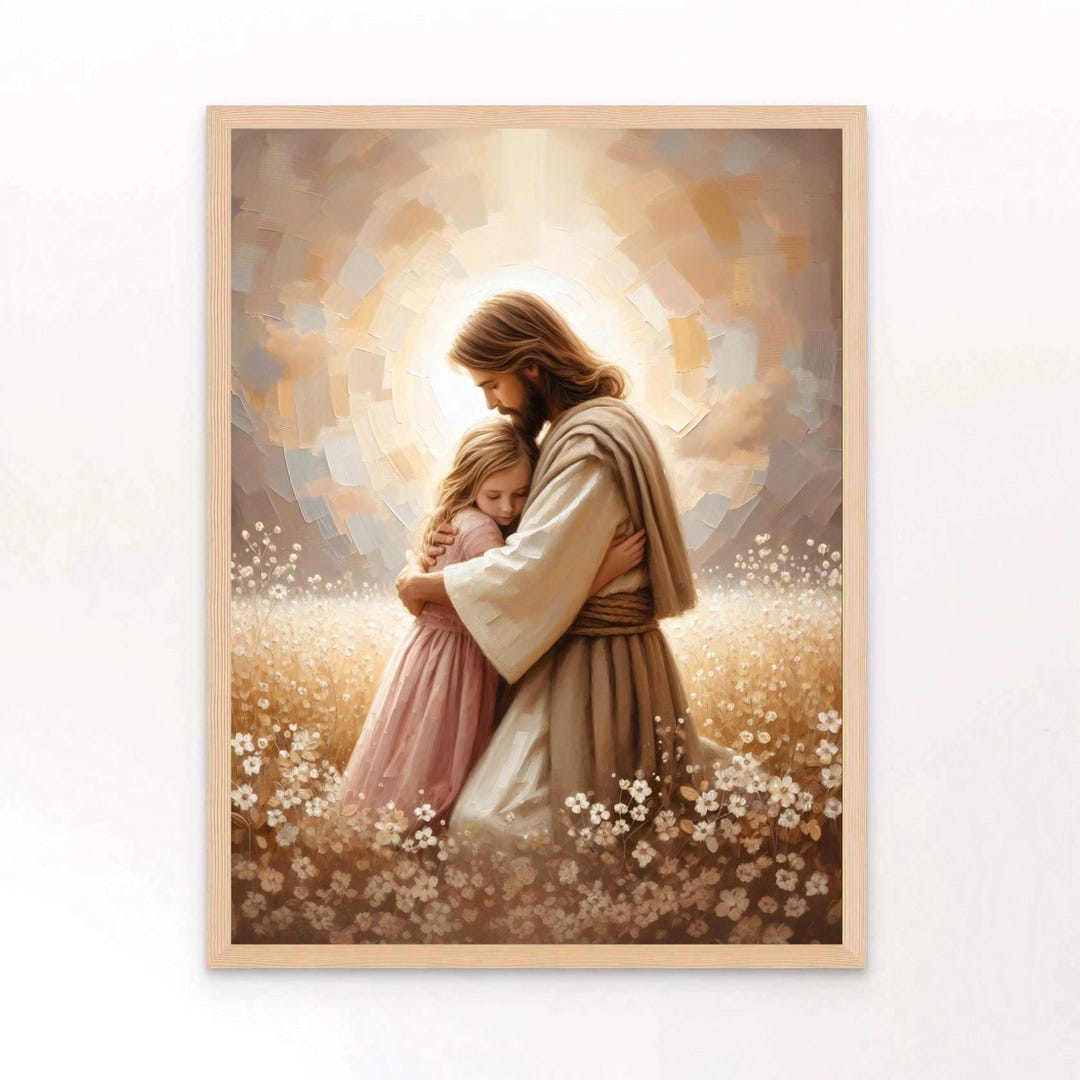 Safe With Him, Christian Painting, Jesus With Girl Art, Jesus Art, LDS ...