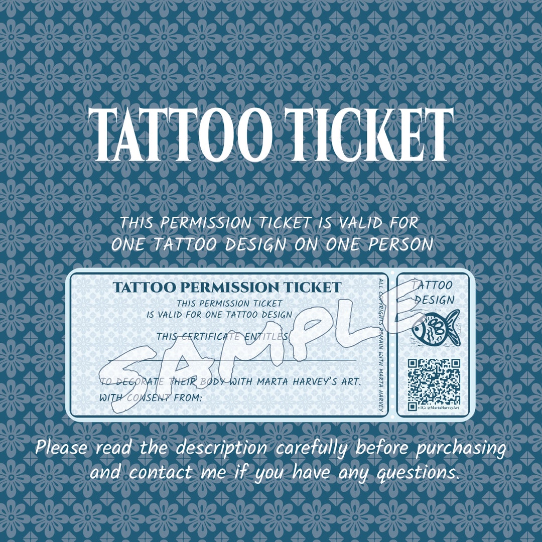 Tattoo Ticket - Tattoo Token - Tattoo Permission for One Existing ...