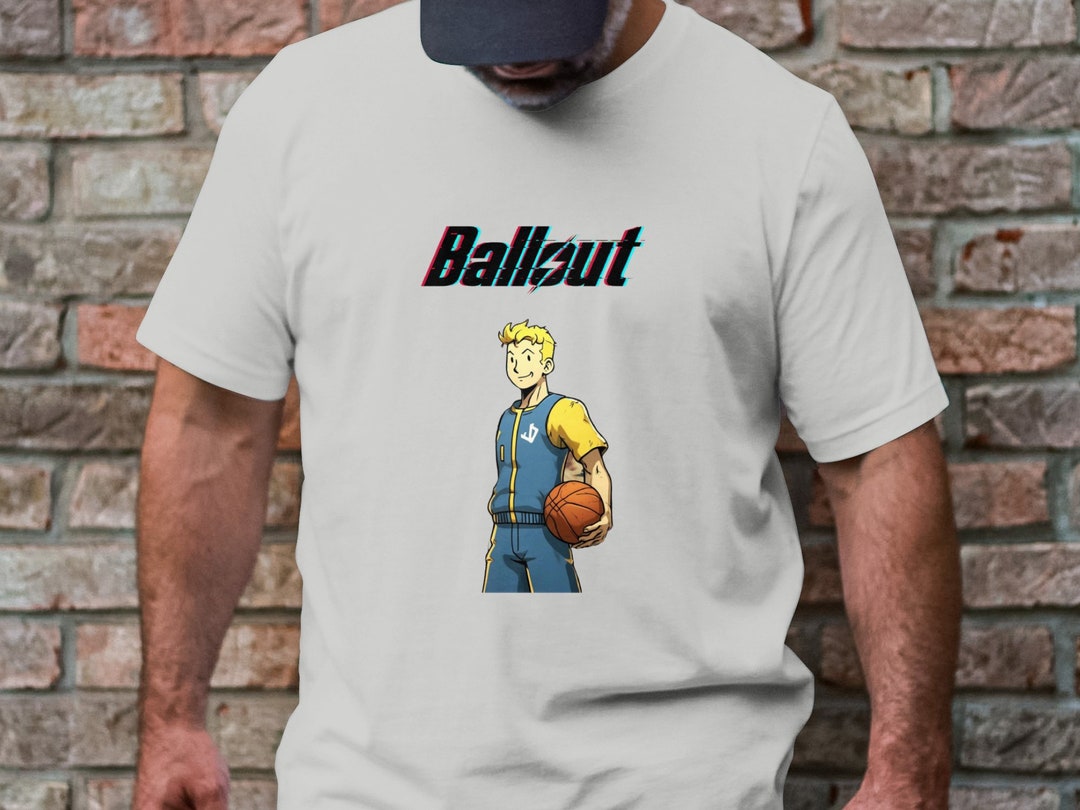 Fallout Ballout Fan Art Vault Boy Basketball-themed Tee Best-selling ...