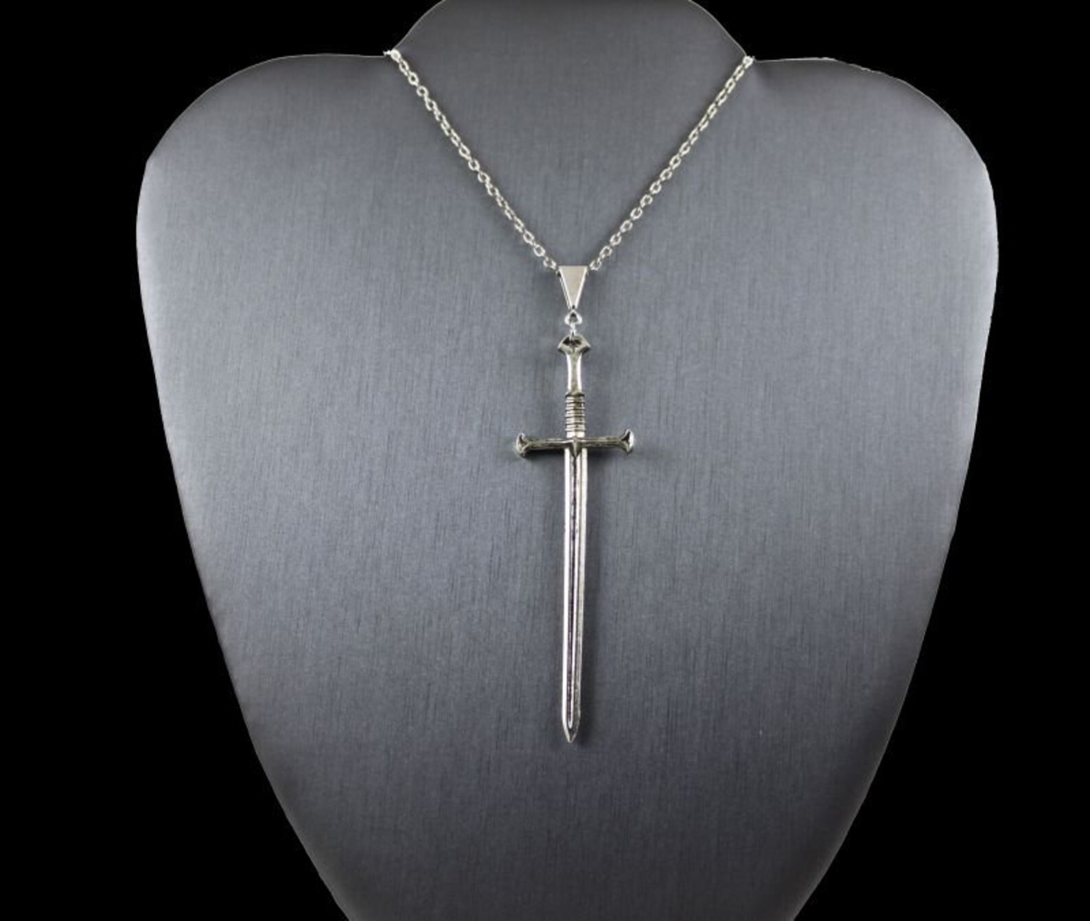 TOUCHÉ - Long Sword Necklace, XL, Gothic, Fantasy, Medieval, Viking ...
