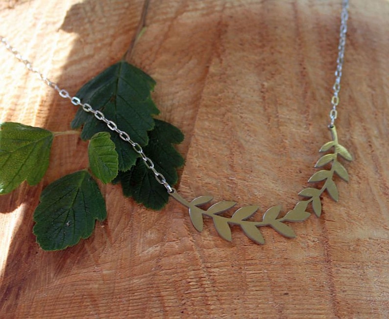 PEACE OFFERING - Olive Branch Necklace, Stainless Steel, Olive Tree ...