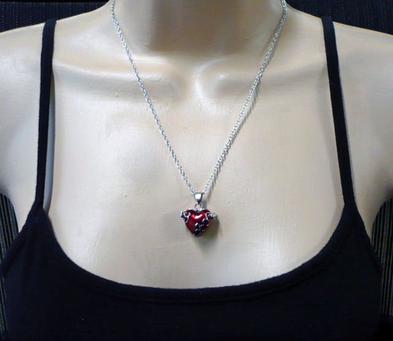RUBY RED Enamel Heart Locket Necklace SMALL Seaglass Locket - Etsy