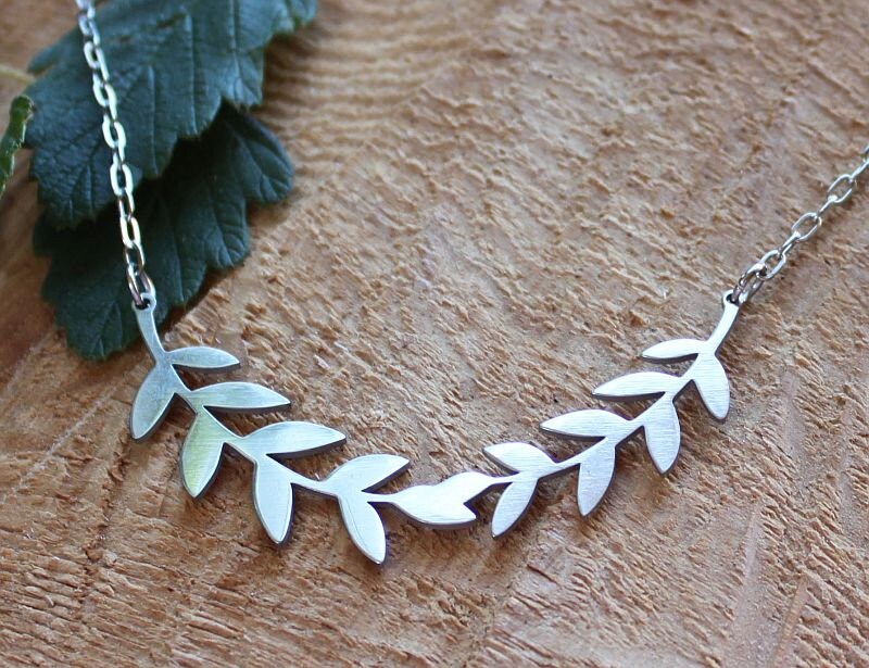 PEACE OFFERING - Olive Branch Necklace, Stainless Steel, Olive Tree ...