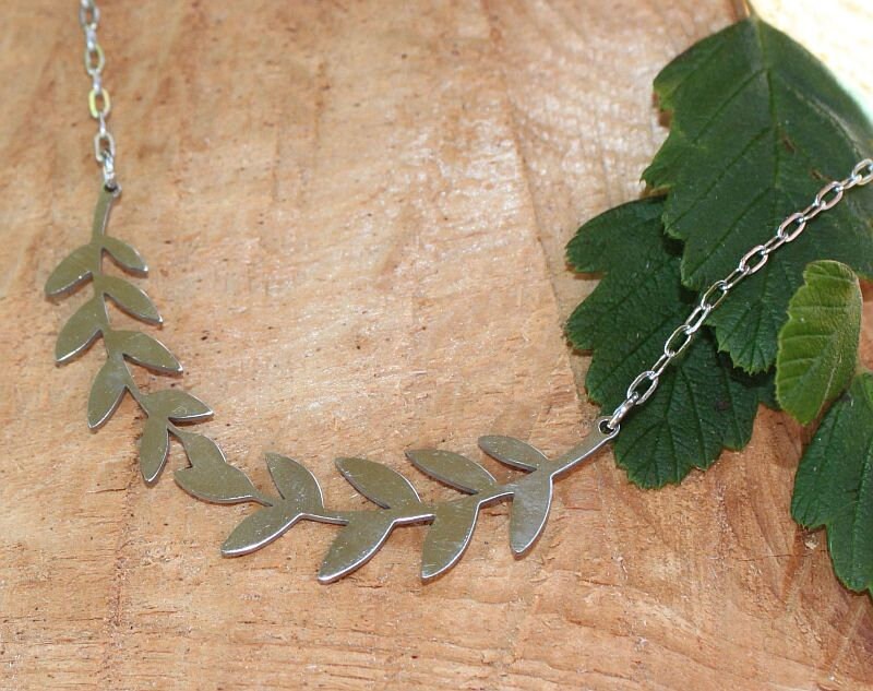 PEACE OFFERING - Olive Branch Necklace, Stainless Steel, Olive Tree ...