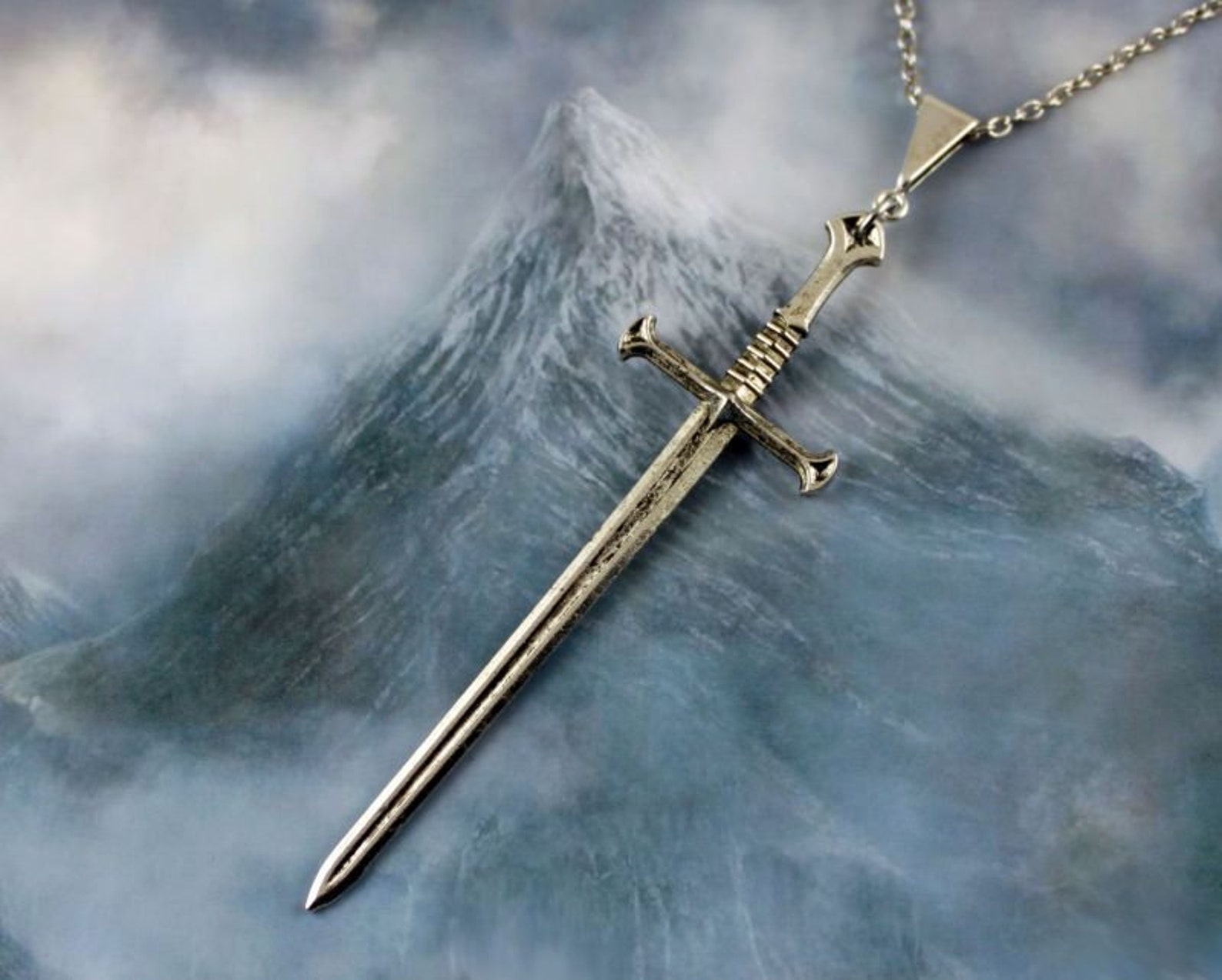 TOUCHÉ - Long Sword Necklace, XL, Gothic, Fantasy, Medieval, Viking ...