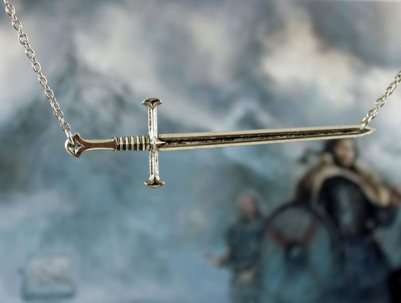 TOUCHÉ II Sideways Long Sword Necklace XL Gothic Fantasy | Etsy